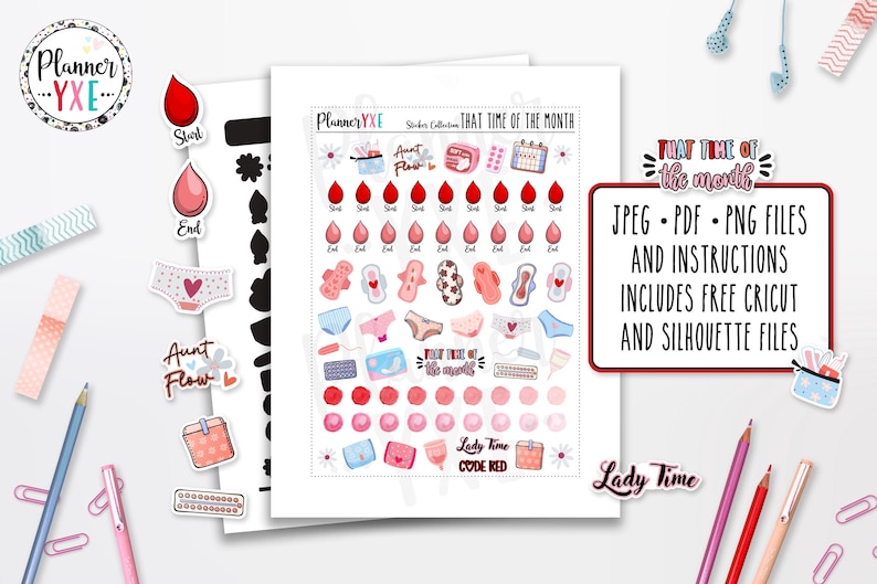 Period Tracker Stickers Printable, INSTANT DOWNLOAD - Etsy