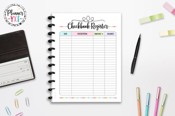 Checkbook Register Planner Printable Balance Tracker | Etsy