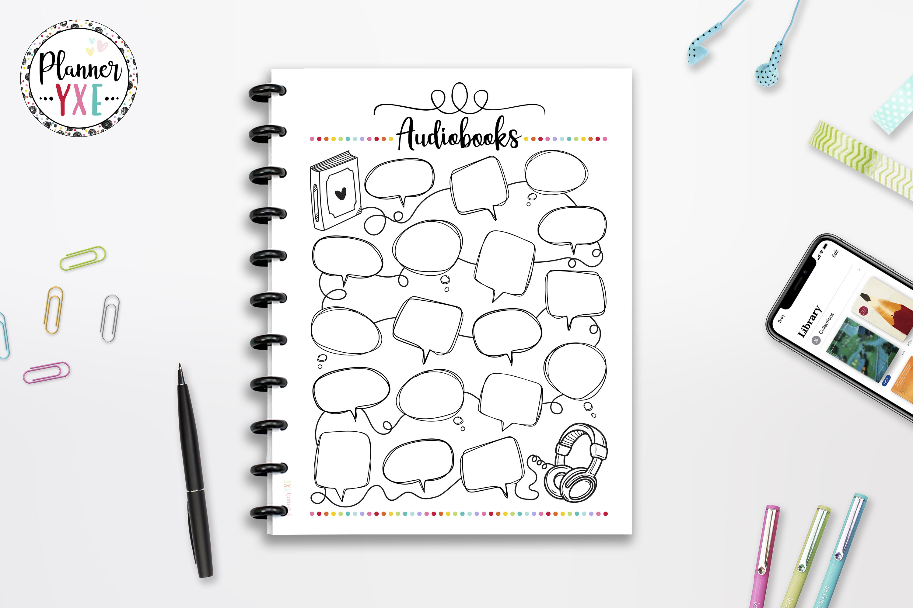 Audiobook Tracker Planner Page Audiobook Log INSTANT | Etsy