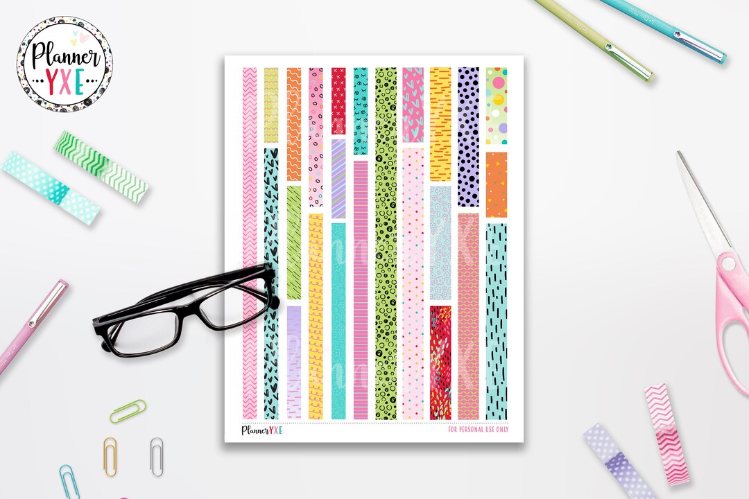 Washi Tape Printable, INSTANT DOWNLOAD, Planner Accessories, Washi Tape ...