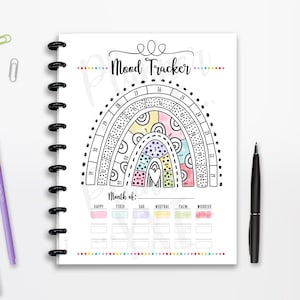 Mood Tracker Printable, Cutline, Planner Insert, Full Page, Half Page ...