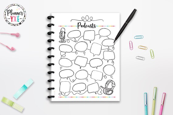 Podcast Tracker Planner Page Podcast Log INSTANT DOWNLOAD - Etsy