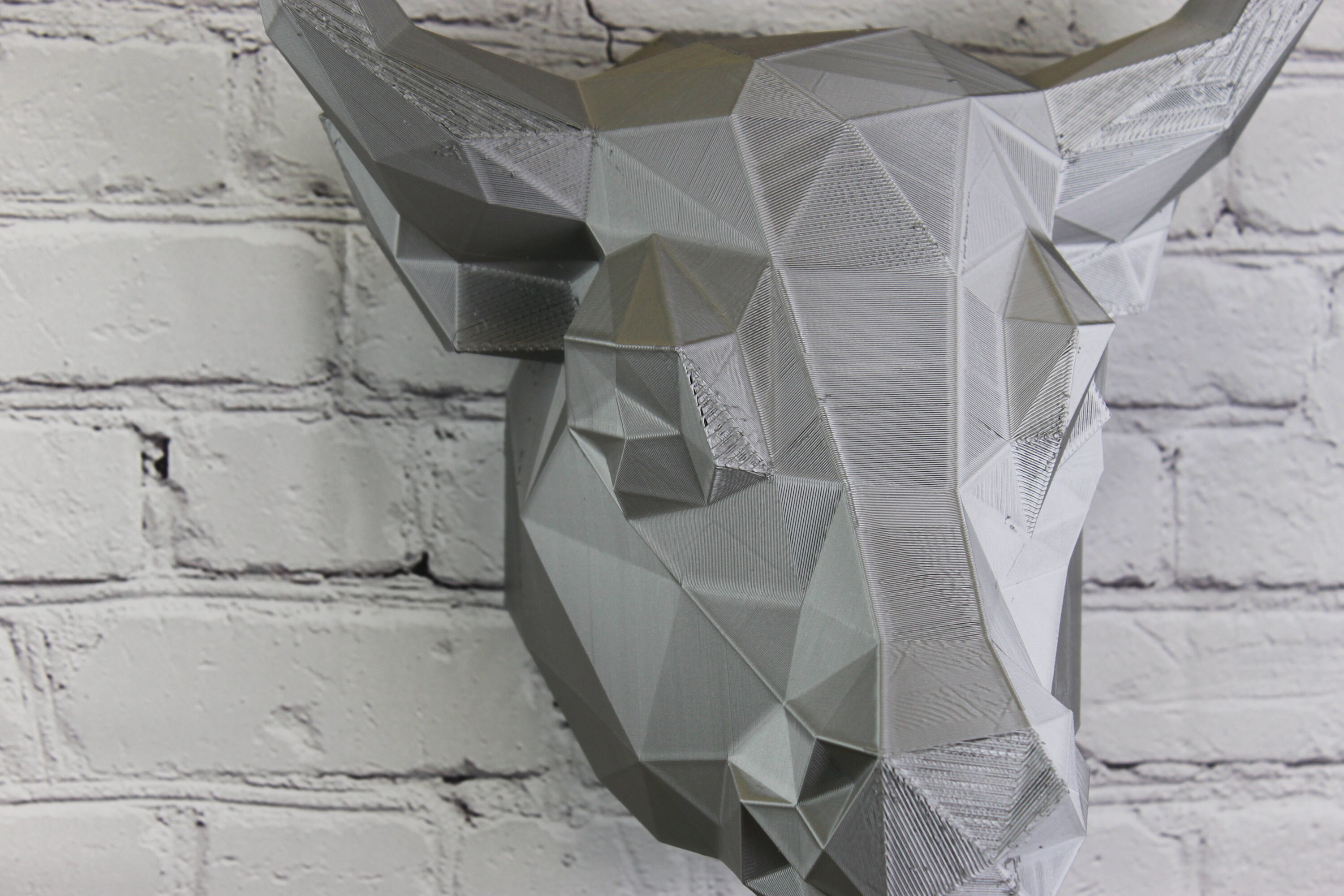 LARGE Geometric Bull Wall Head Modern Decor - Etsy