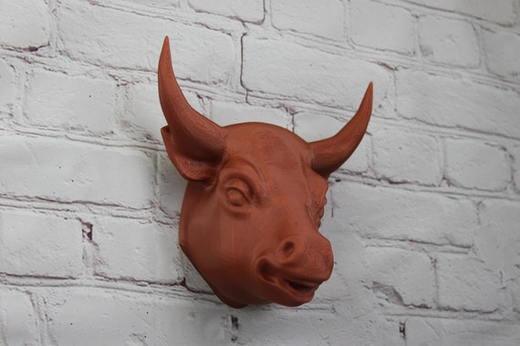 MEDIUM Detailed Bull Wall Head Modern Decor - Etsy