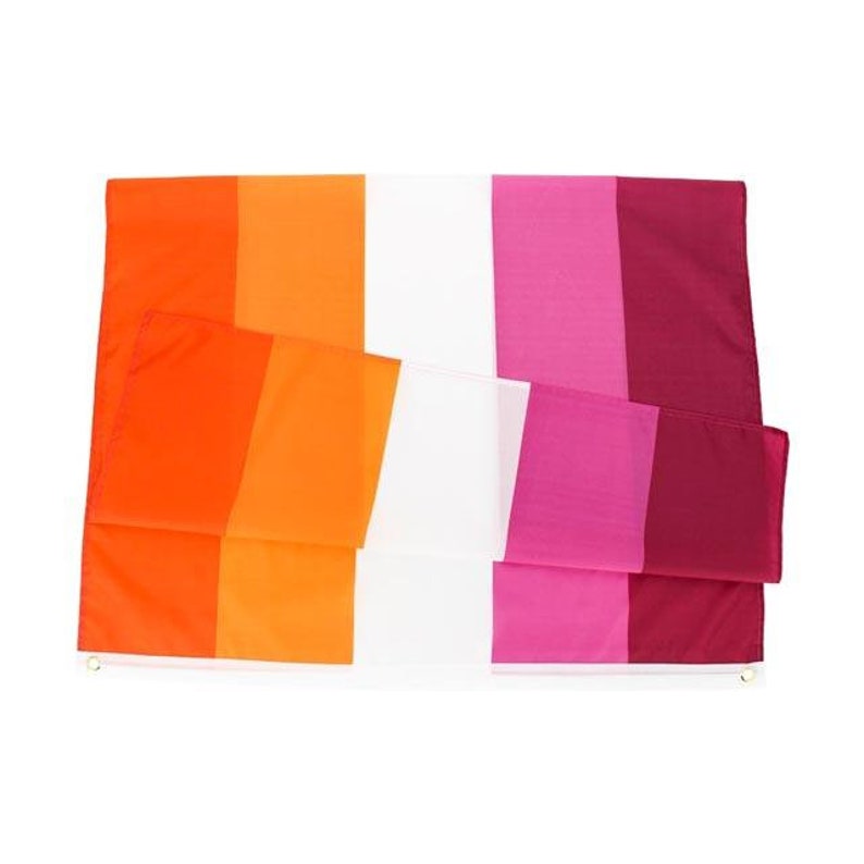 5 Stripe Sunset Lesbian Pride Flag 5ft X 3ft Double Brass Etsy Uk