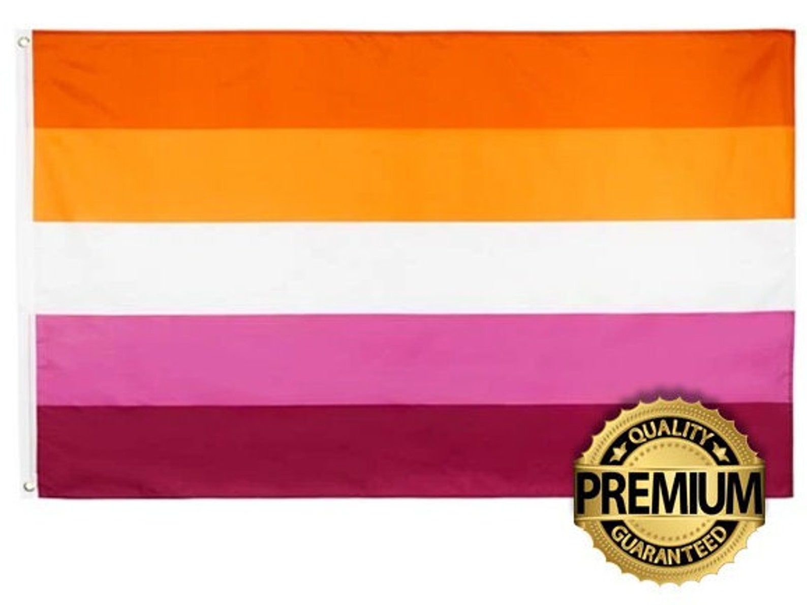 5 Stripe Sunset Lesbian Pride Flag 5ft X 3ft Double Brass Etsy New