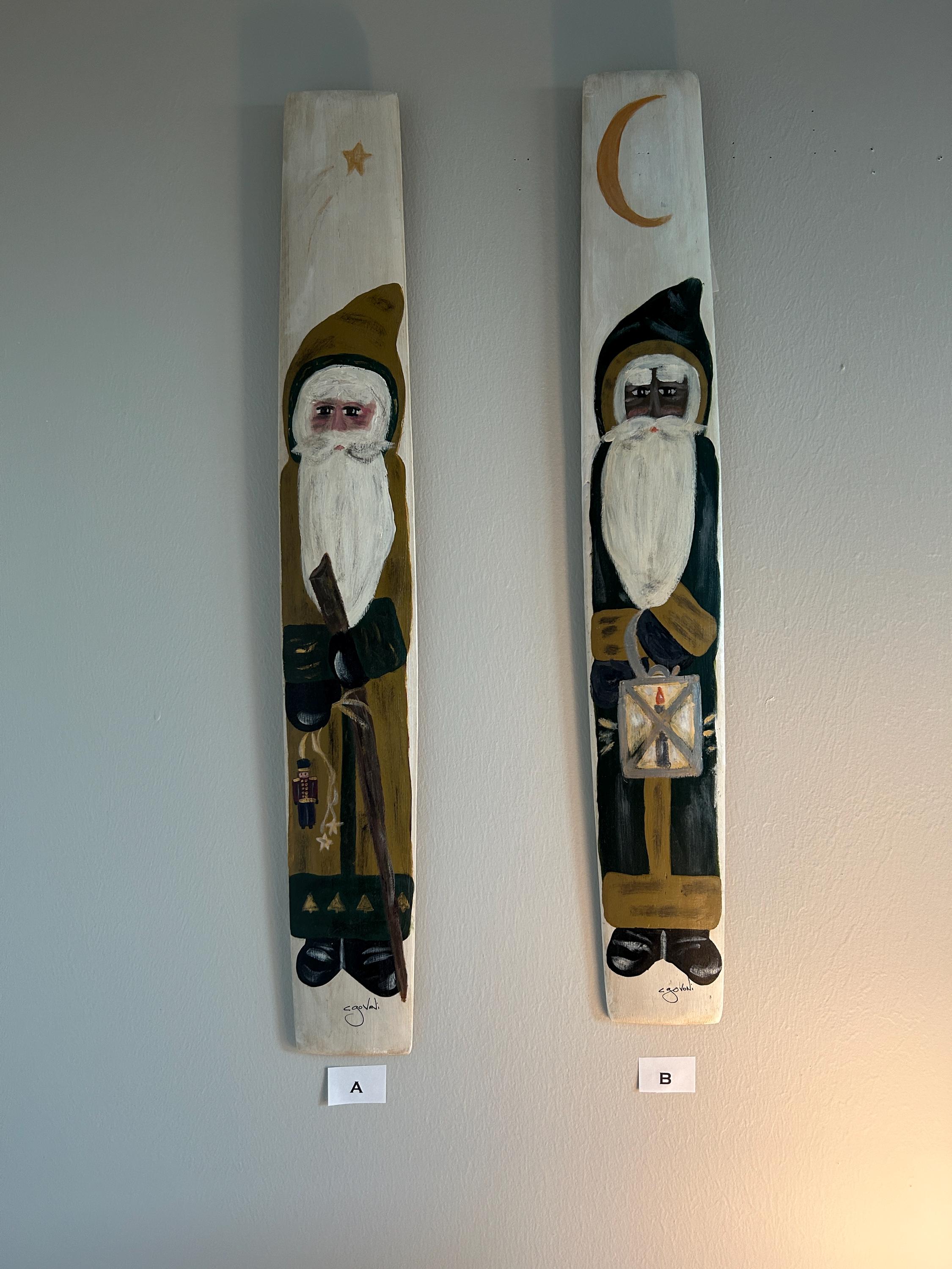 Hand-painted SANTA on Barrel Stave; Christmas Decor Both Indoor and ...