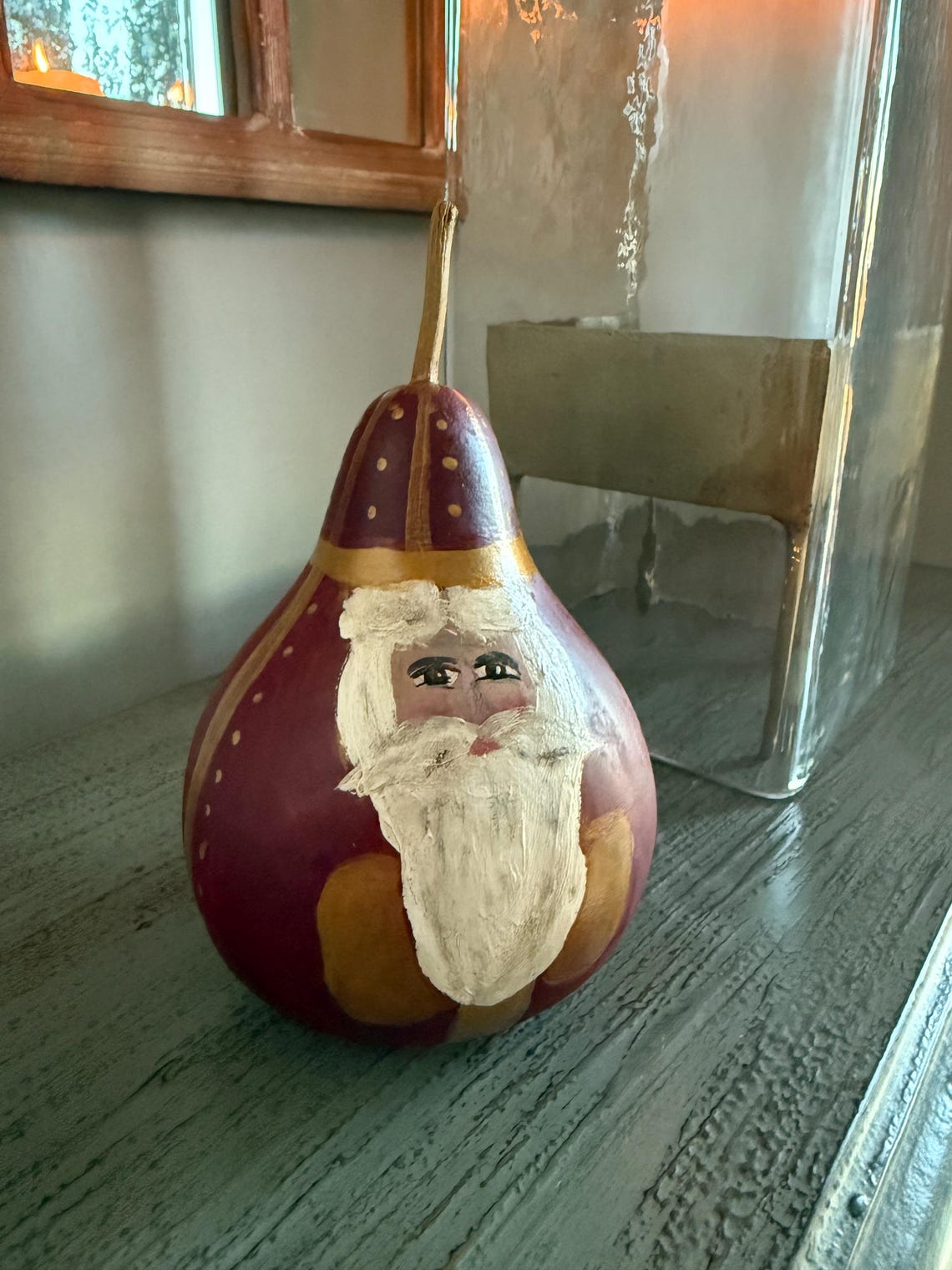 Santa Gourd! This 'jester' is a Hand-painted Original Design Ready to ...