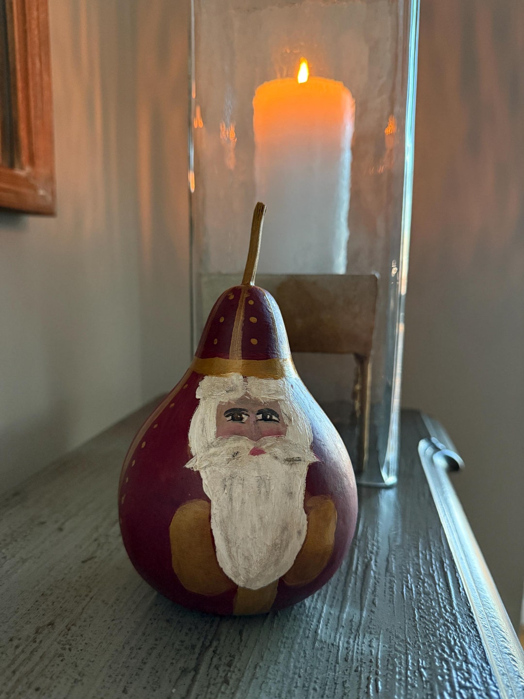 Santa Gourd! This 'jester' is a Hand-painted Original Design Ready to ...