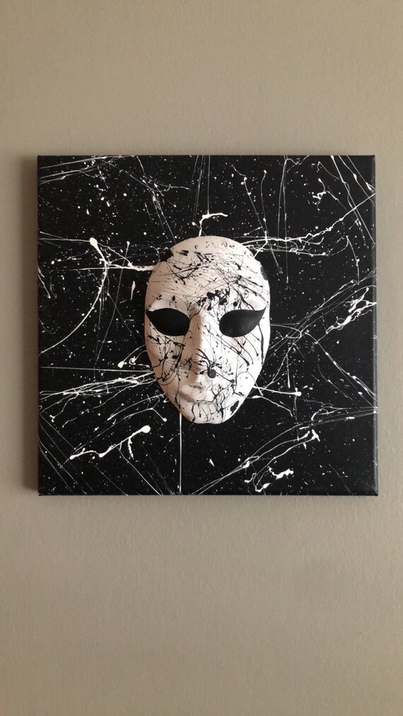 Splatter Mask Art Painting Wall Decoration | Etsy