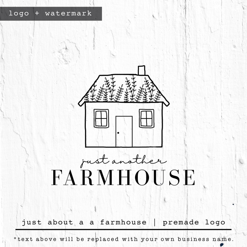 Cottage Logo Farmhouse Logo Farm Logo Custom Logo Premade - Etsy