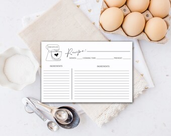 Printable Food Card Farmhouse Recipe Card Food Gift - Etsy