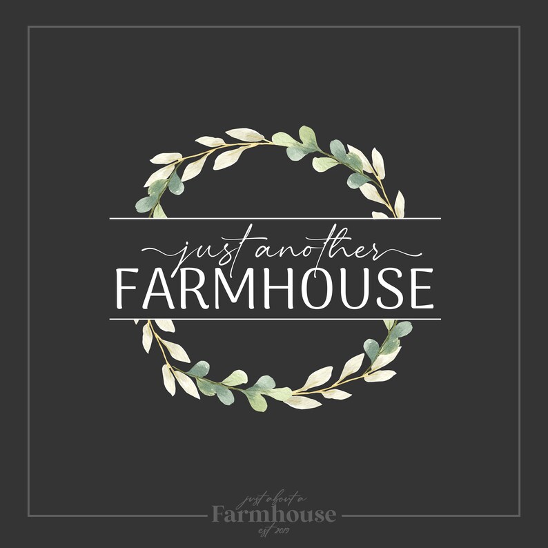 Farmhouse Logo Farm Logo Custom Logo Premade Logo Greenery - Etsy