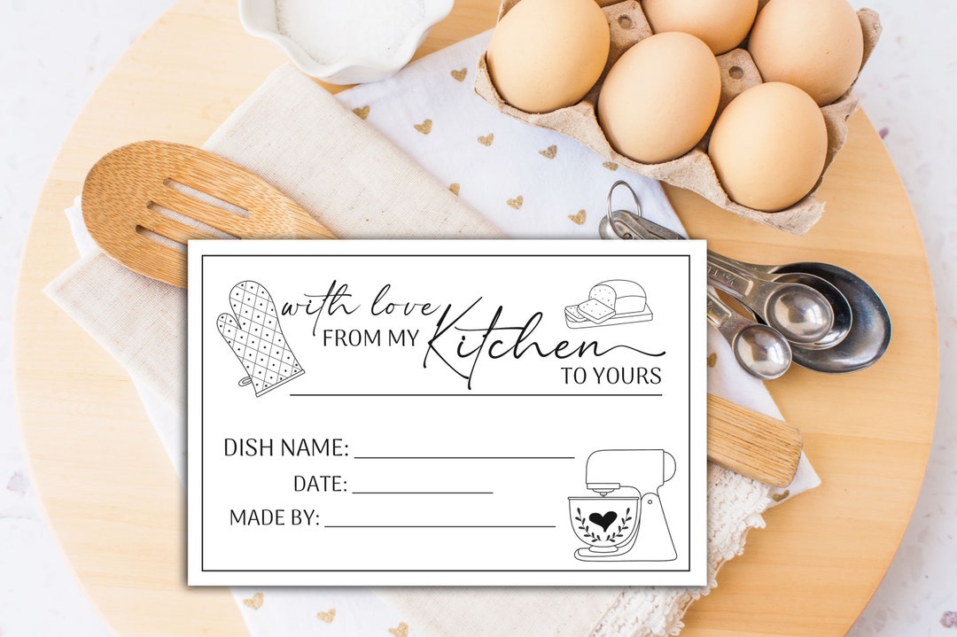 Printable Food Card, Farmhouse, Recipe Card, Food Gift, Homemade, Food ...