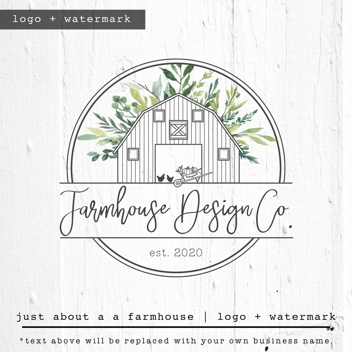 Farmhouse Logo Farm Logo Custom Logo Premade Logo Barn - Etsy
