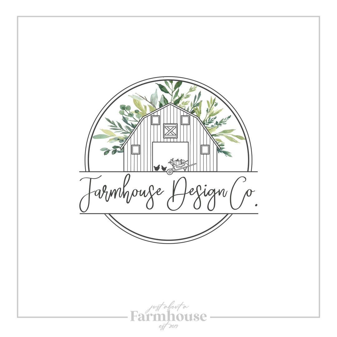 Farmhouse Logo, Farm Logo, Custom Logo, Premade Logo, Barn Logo ...