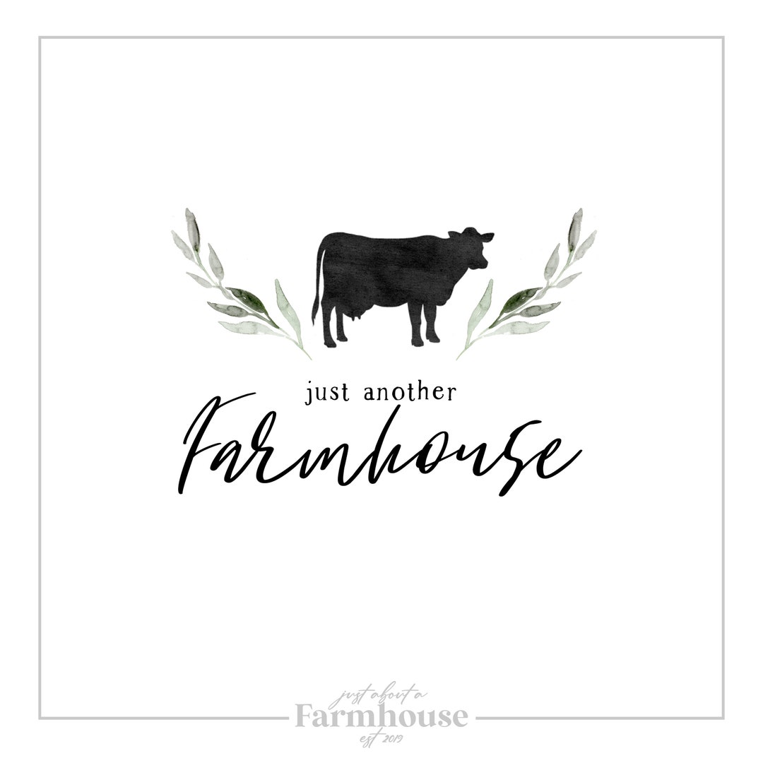Cow Logo, Farmhouse Logo, Farm Logo, Custom Logo, Hand Drawn Logo ...