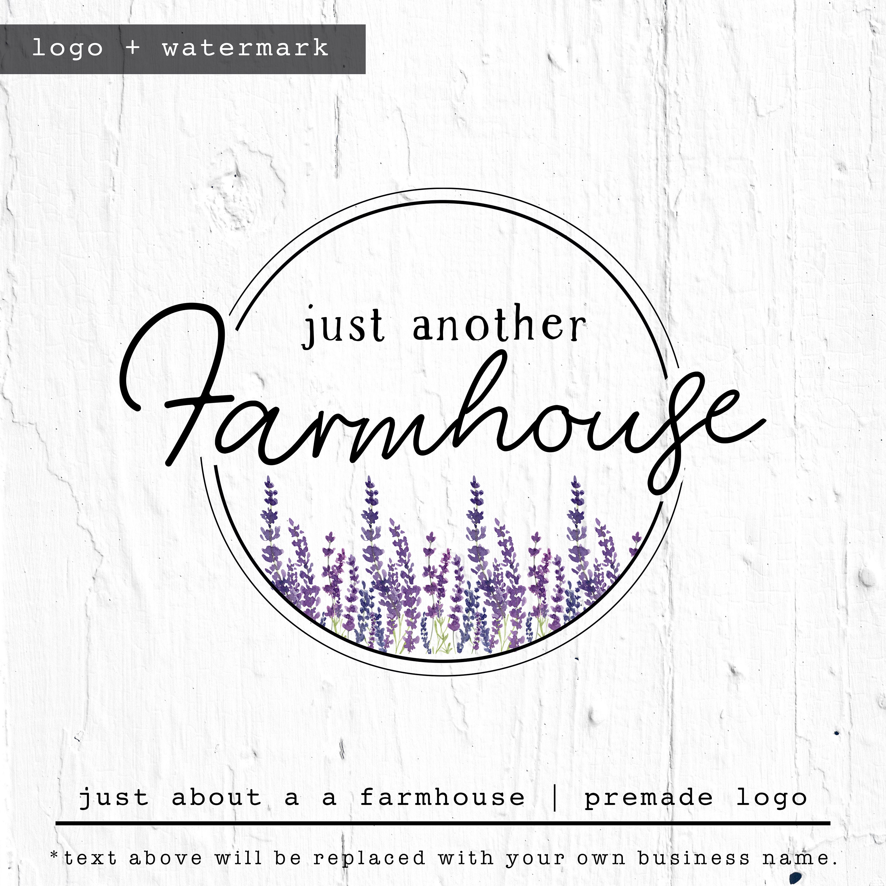 Lavender Logo Farmhouse Logo Farm Logo Custom Logo Premade - Etsy