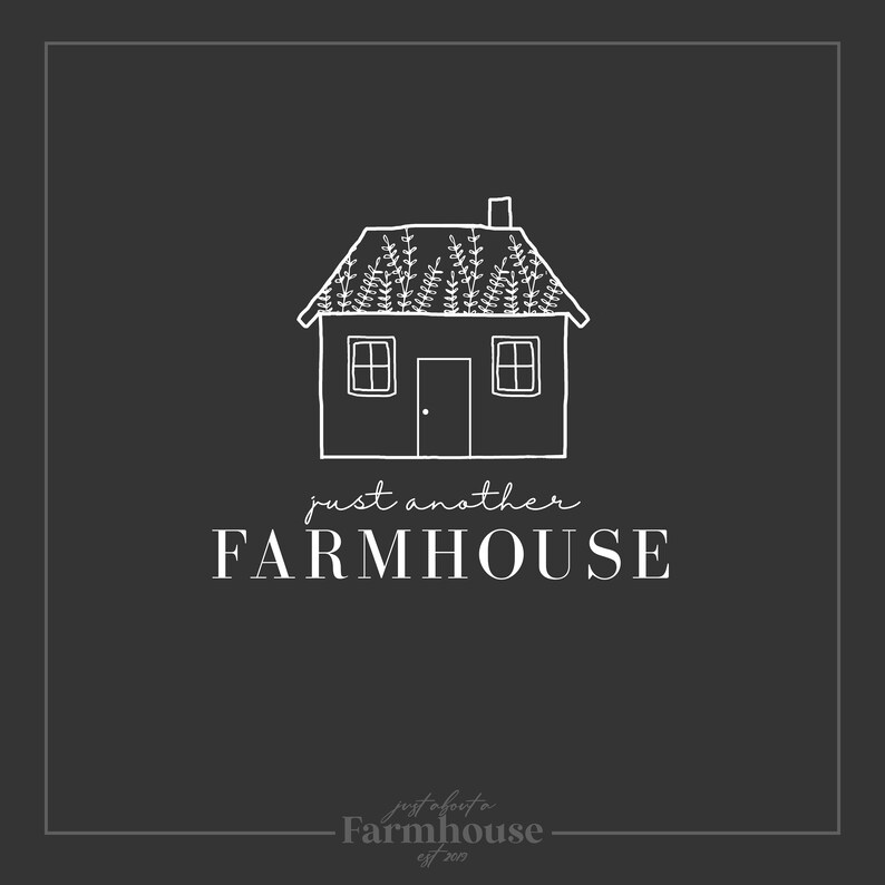 Cottage Logo, Farmhouse Logo, Farm Logo, Custom Logo, Premade Logo - Etsy
