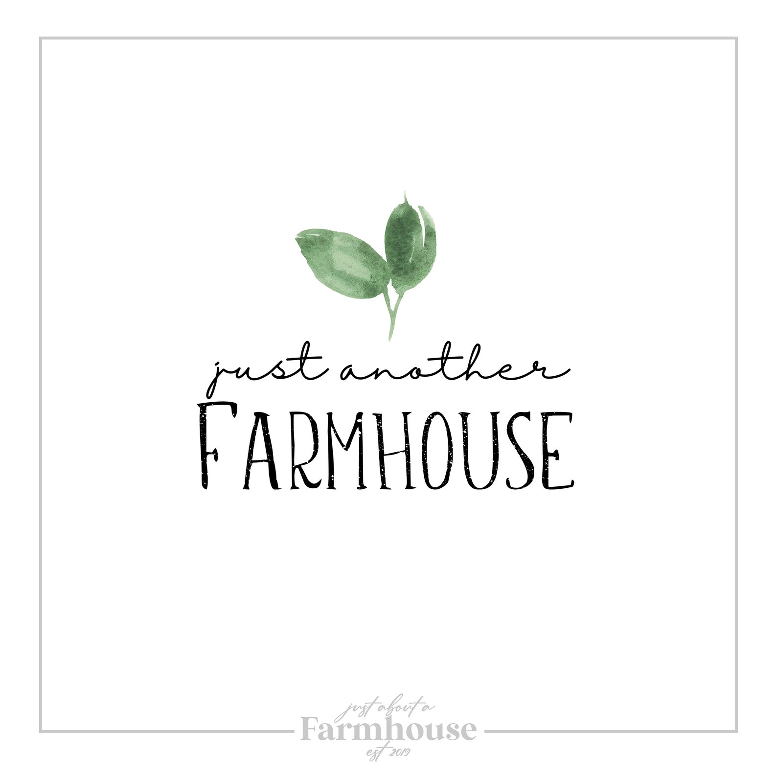 Farmhouse Logo Farm Logo Custom Logo Premade Logo Greenery - Etsy