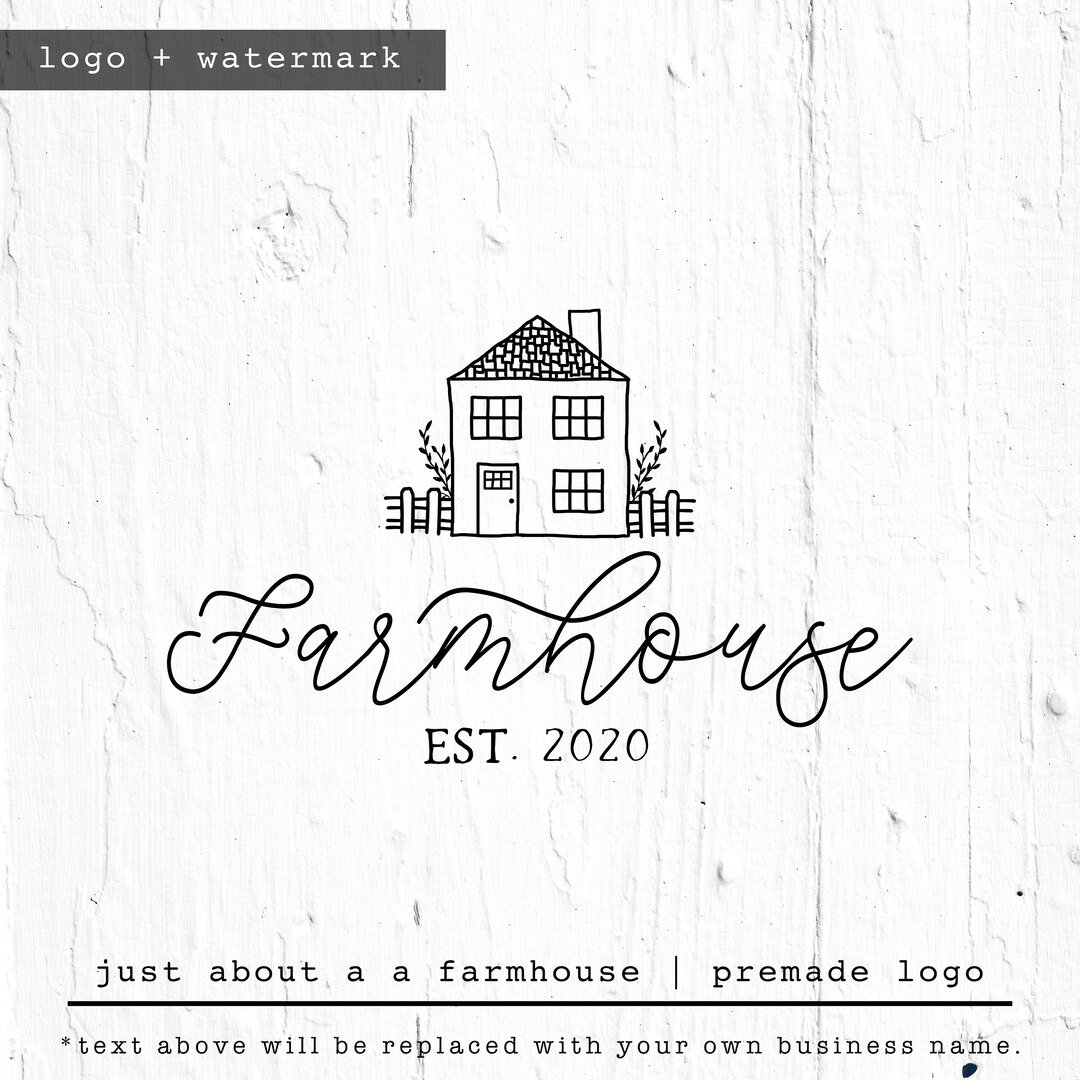 Farmhouse Logo Farm Logo Custom Logo Premade Logo Floral - Etsy
