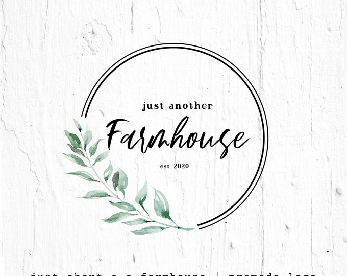 Farmhouse Logo Farm Logo Custom Logo Premade Logo Greenery | Etsy