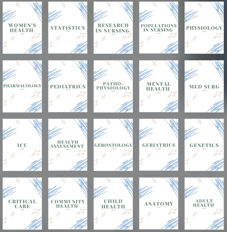 Binder Covers Nursing School Bundle PDF Download - Binder Cover ...