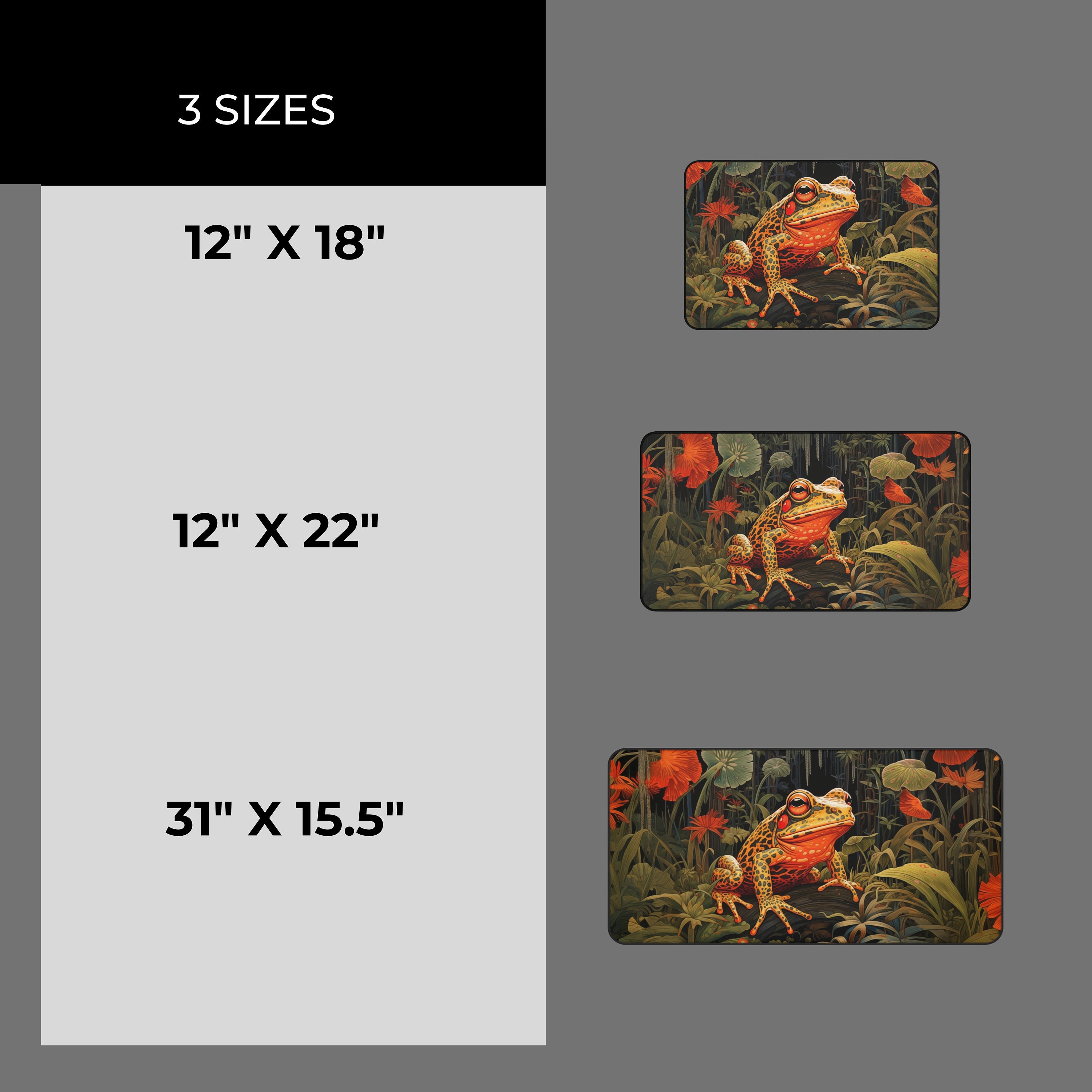 Frog Desk Pad, Dark Cottagecore Desk Mat, Frog Lover Gift, Frog ...