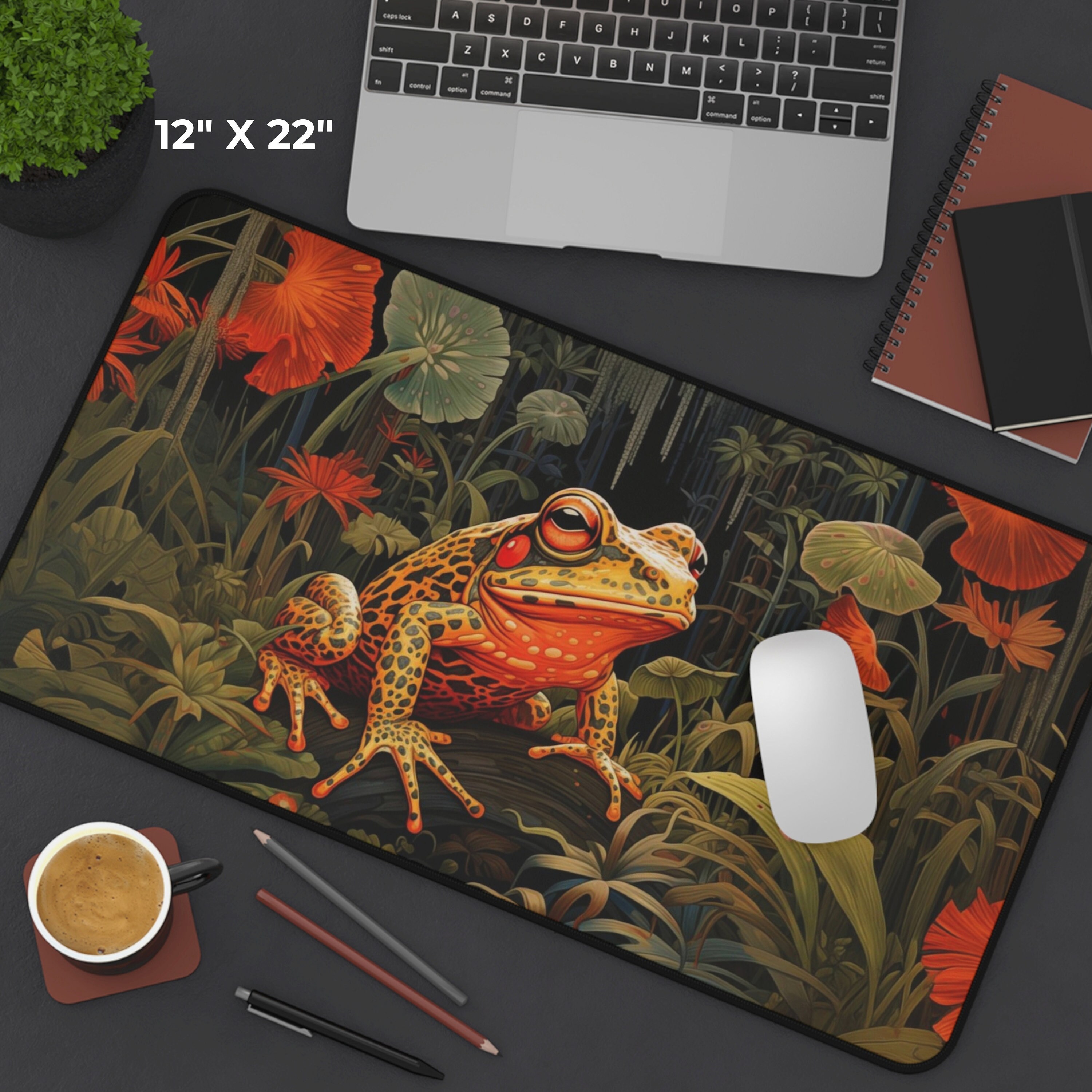 Frog Desk Pad, Dark Cottagecore Desk Mat, Frog Lover Gift, Frog ...