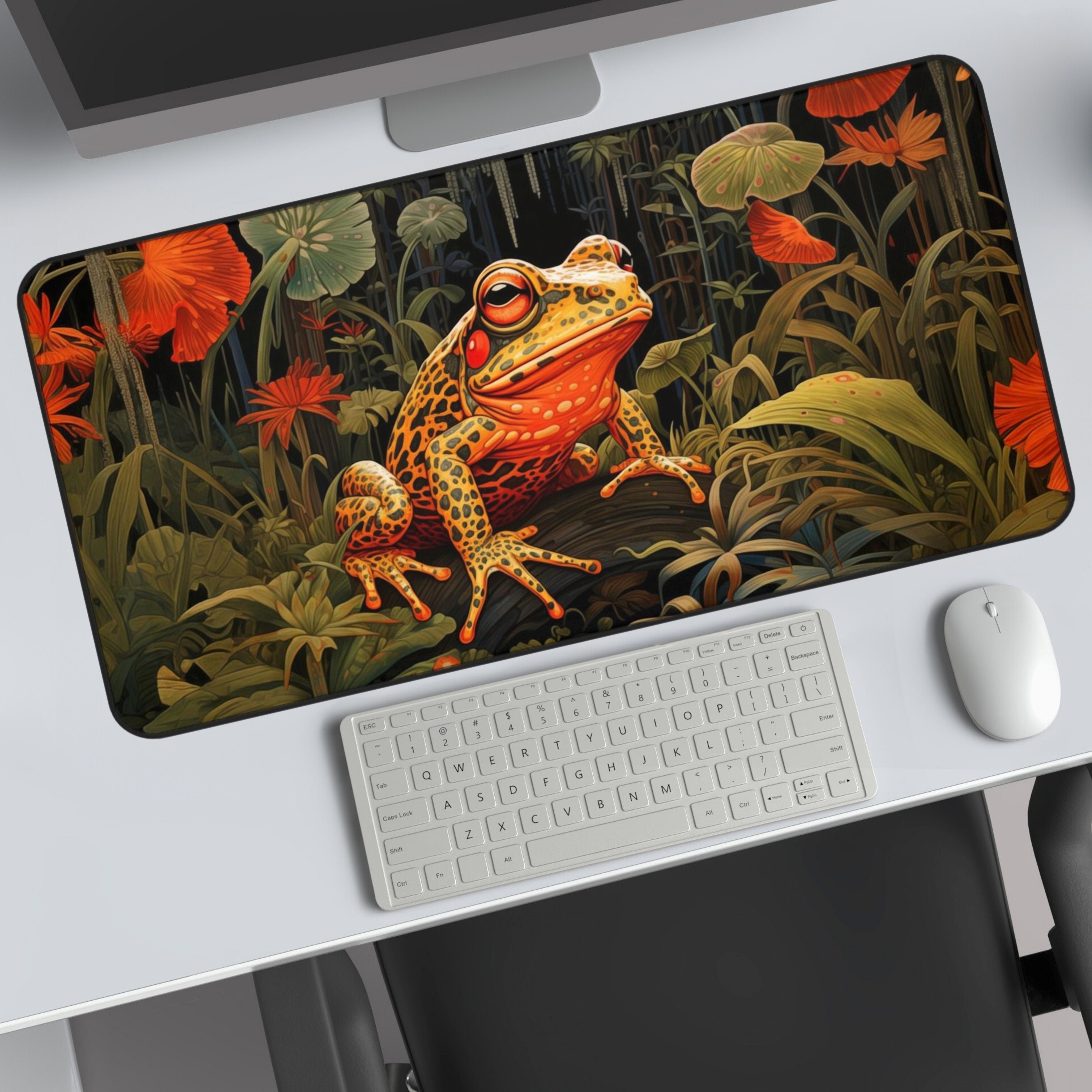 Frog Desk Pad, Dark Cottagecore Desk Mat, Frog Lover Gift, Frog ...