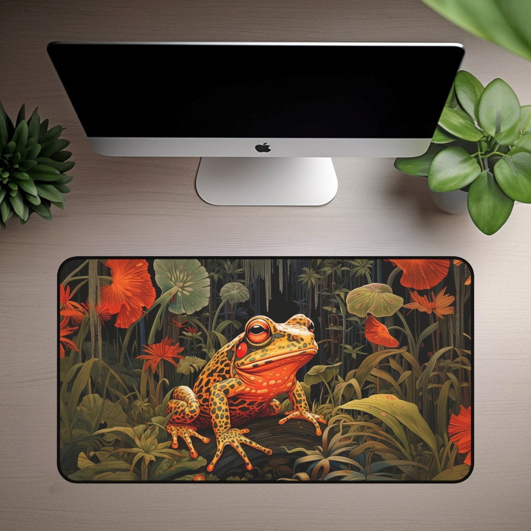 Frog Desk Pad, Dark Cottagecore Desk Mat, Frog Lover Gift, Frog ...