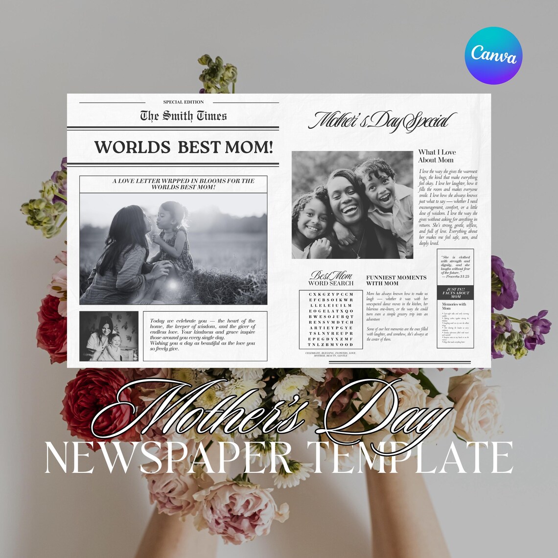 Personalized Mother’s Day Newspaper | Mother’s Day Gift | First Time ...
