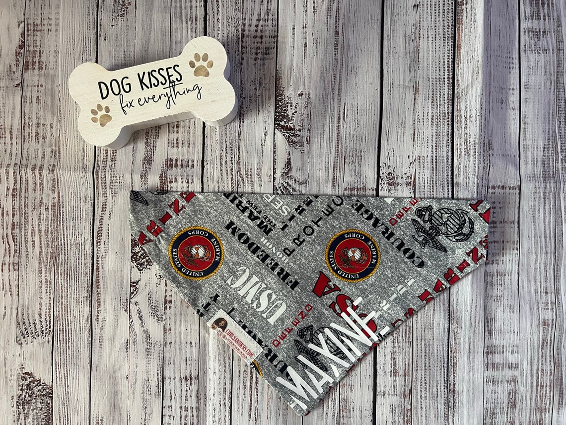 Puppy Dog Bandana US Marine Corps USMC Personalized Tie - Etsy