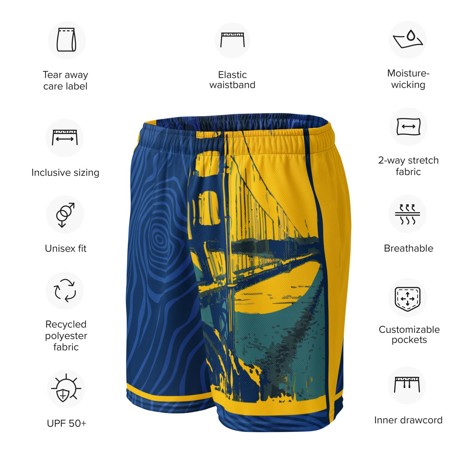 Fog City Unisex Mesh Shorts, Golden State Basketball Shorts - Etsy