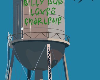 Billy Bob Loves Charlene/water Tower/country - Etsy