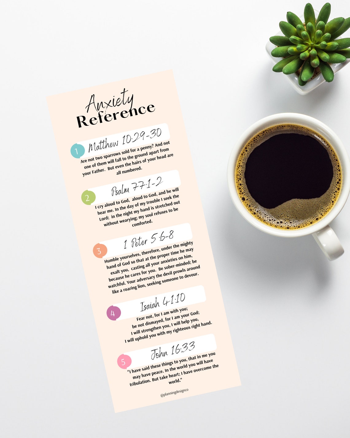 Anxiety Verse Reference Bookmark. KJV - Etsy