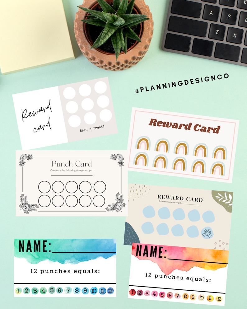 Variety Pack of Punch Cards Digital Print, 10-12 Punches per Card - Etsy