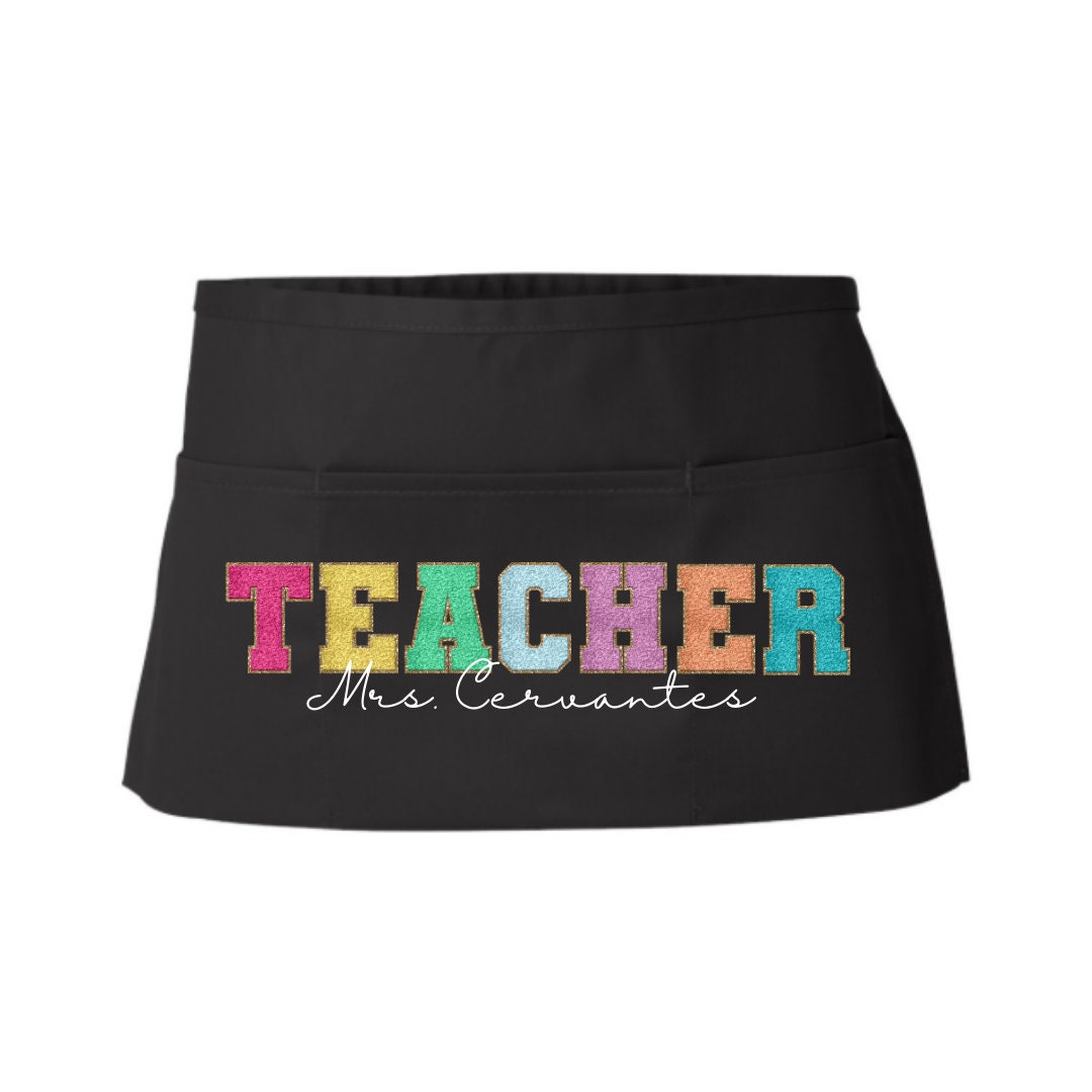 Teacher Apron, Teacher Waist Apron, Teacher Appreciation Gift, Teacher ...