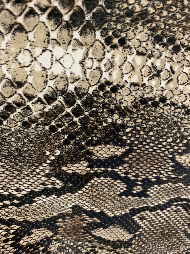 Brown Snake Print on a Thin Poly Spandex Fabric Sold by the - Etsy