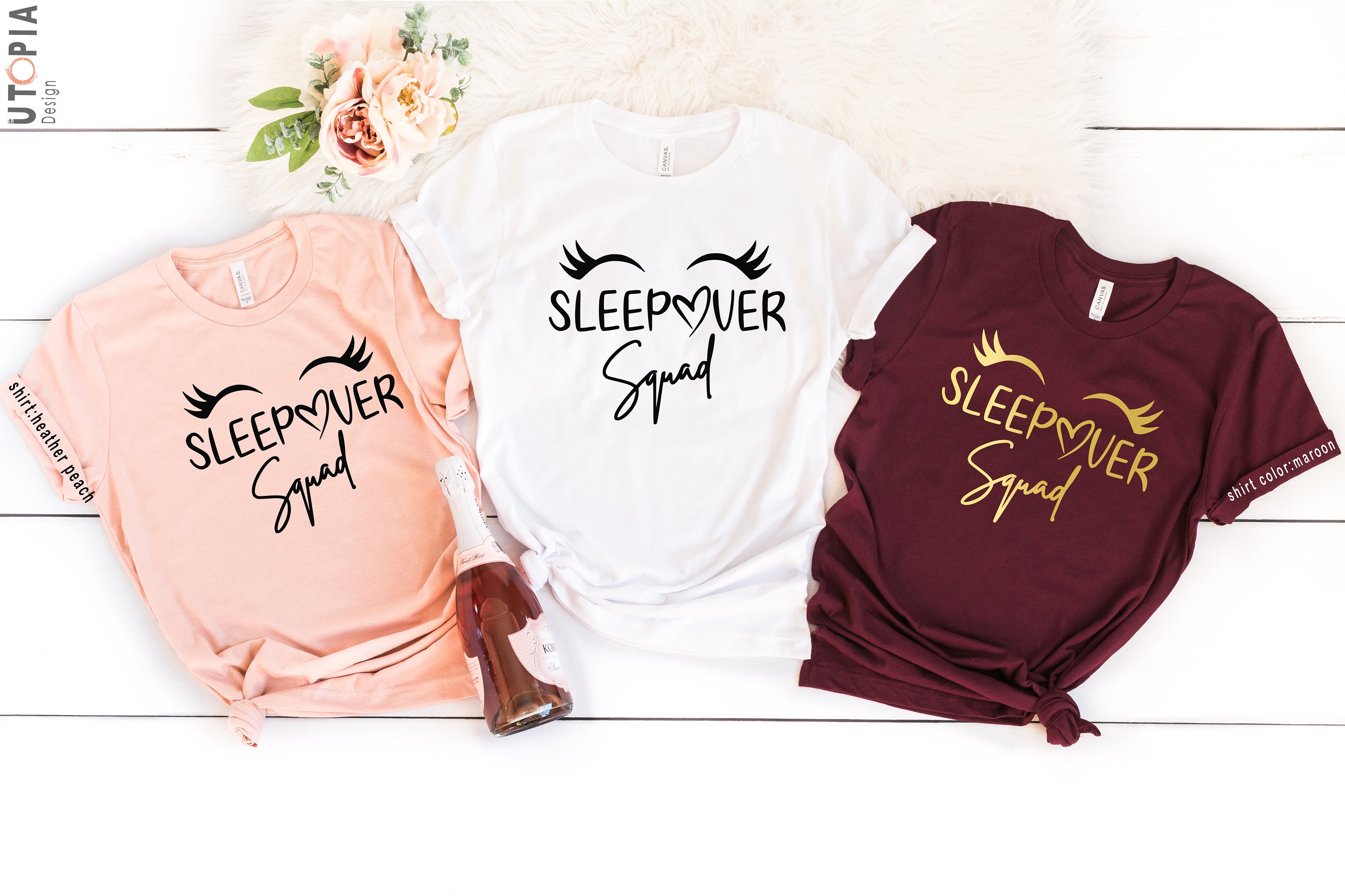 Sleepover Squad Shirts Girls Birthday Party Shirts Slumber Etsy