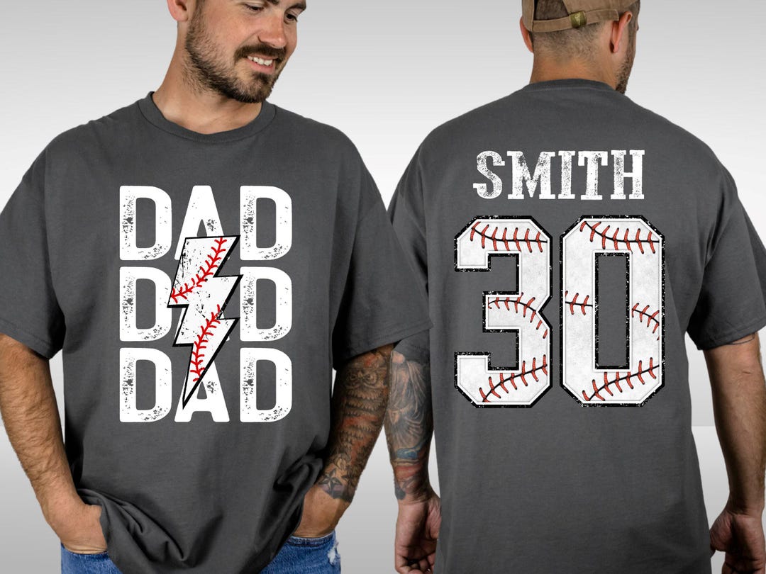 Comfort Colors® Dad Baseball Shirt, Fathers Day Gift, Personalized ...