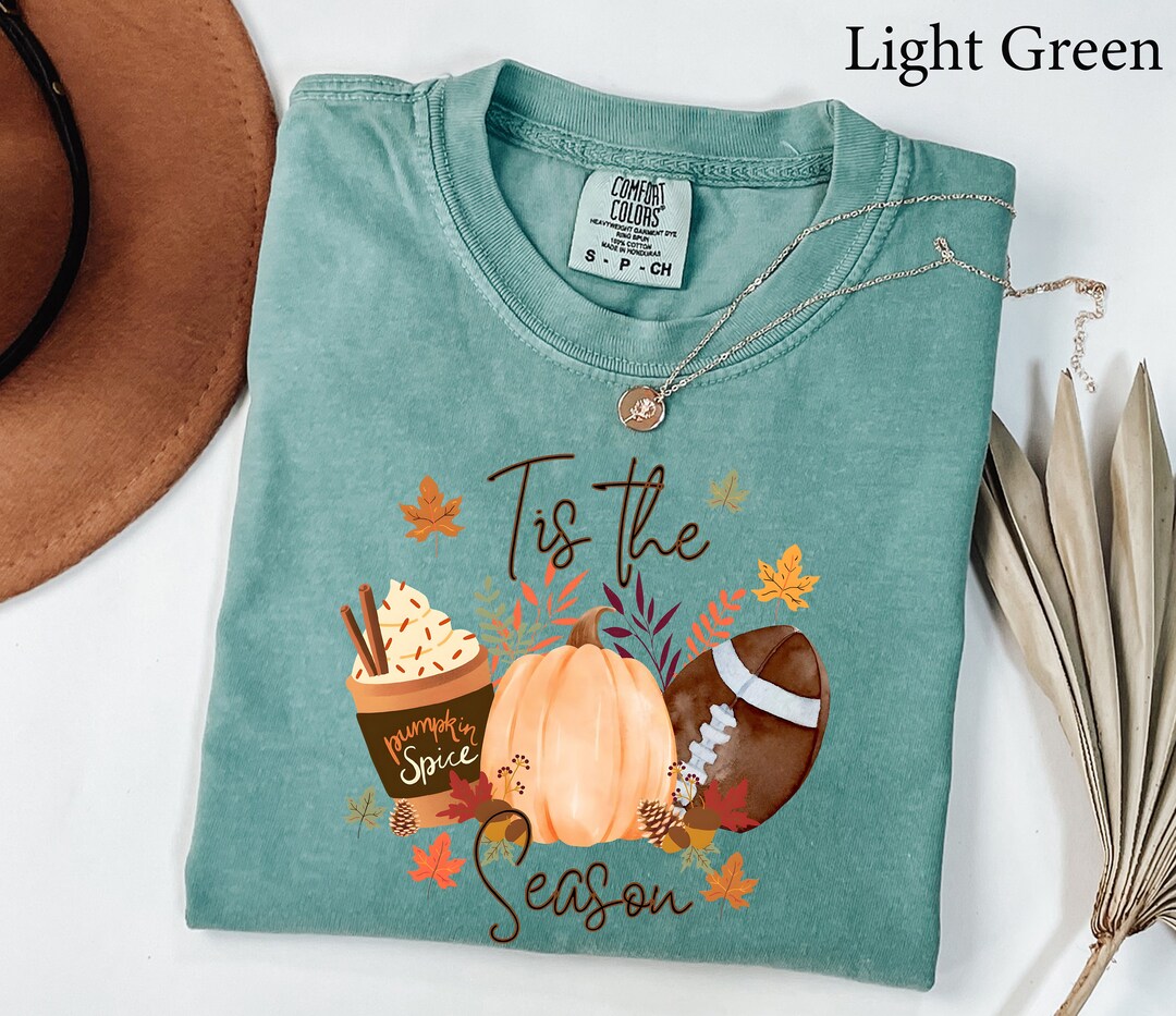 Comfort Colors® Tis the Season Football Shirt, Fall Shirt, Pumpkin ...