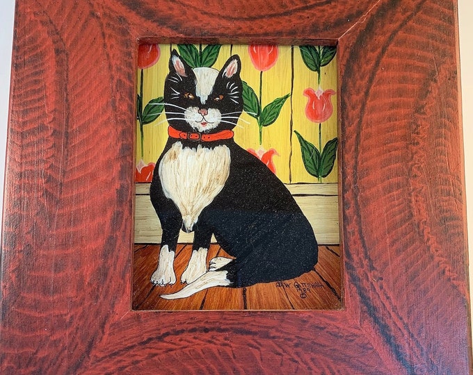 David Gottshall Reverse Painting on Glass With Grain Painted Frame - Etsy