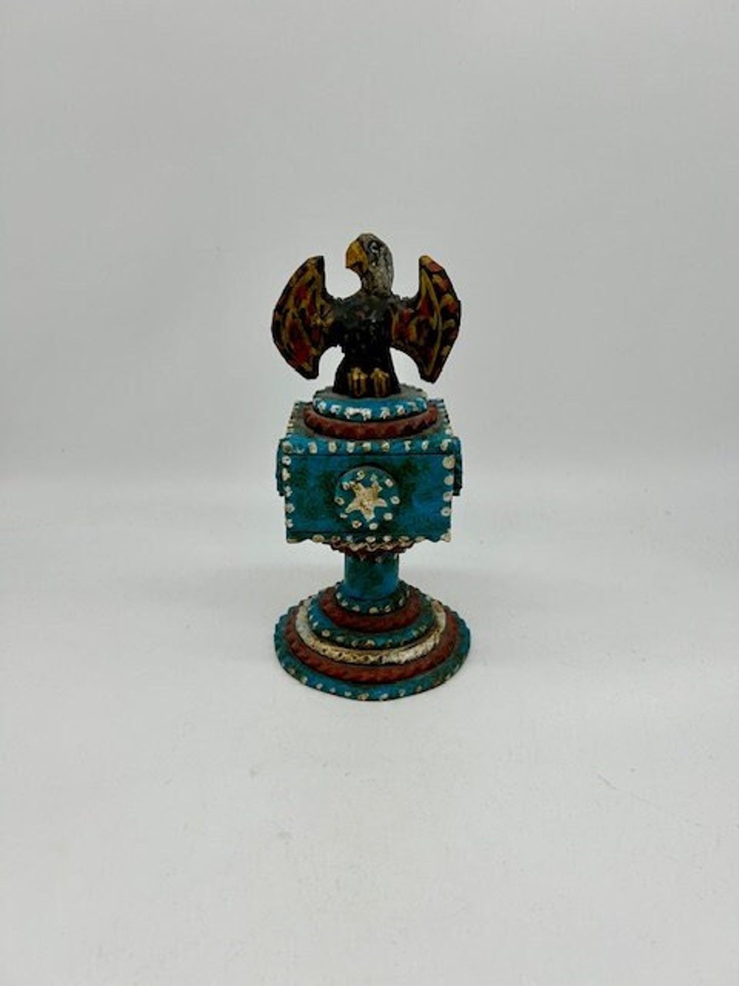 Dan Strawser Jr. Tramp Art Box With Eagle Finial - Etsy
