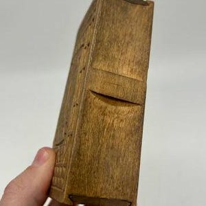 Antique Folk Art Carved Wooden Book - Etsy
