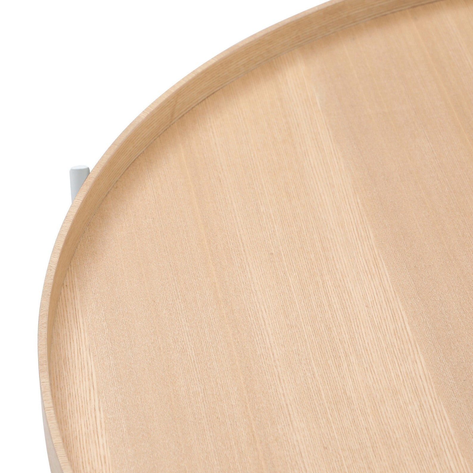 Cleo 90cm Round Coffee Table Ash With Storage Shelf White Legs Scandi ...