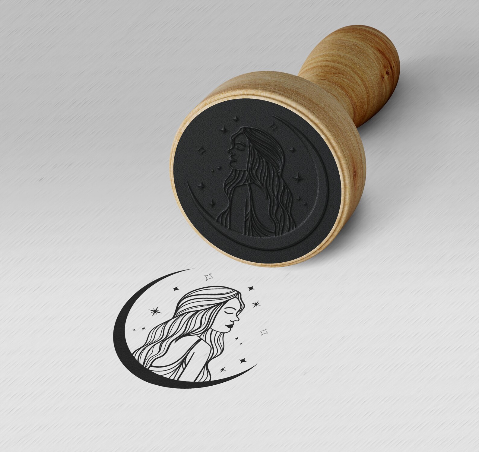 Premade Logo Woman Moon Logo Female Goddess Logo Chic | Etsy