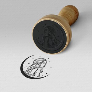 Premade Logo Woman Moon Logo Female Goddess Logo Chic Beauty Logo Moon ...