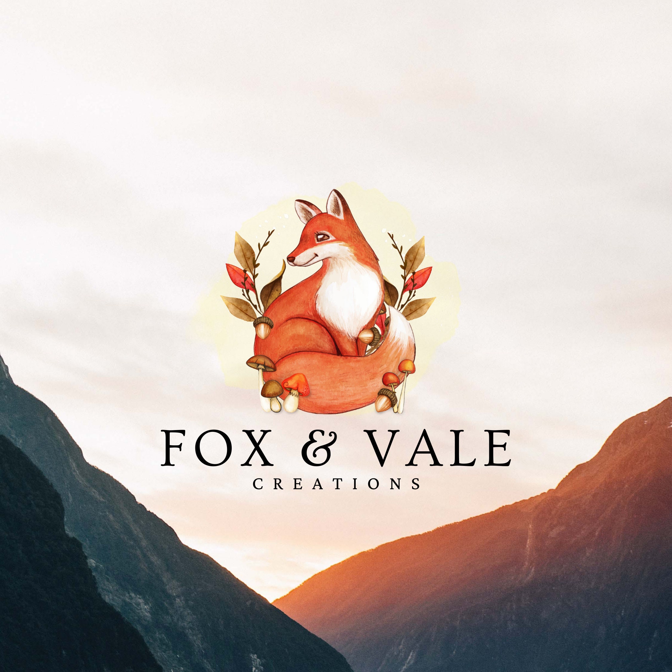 Premade Logo • Fox Logo • Fall Logo • Woodland Logo • Fall Autumn Logo ...