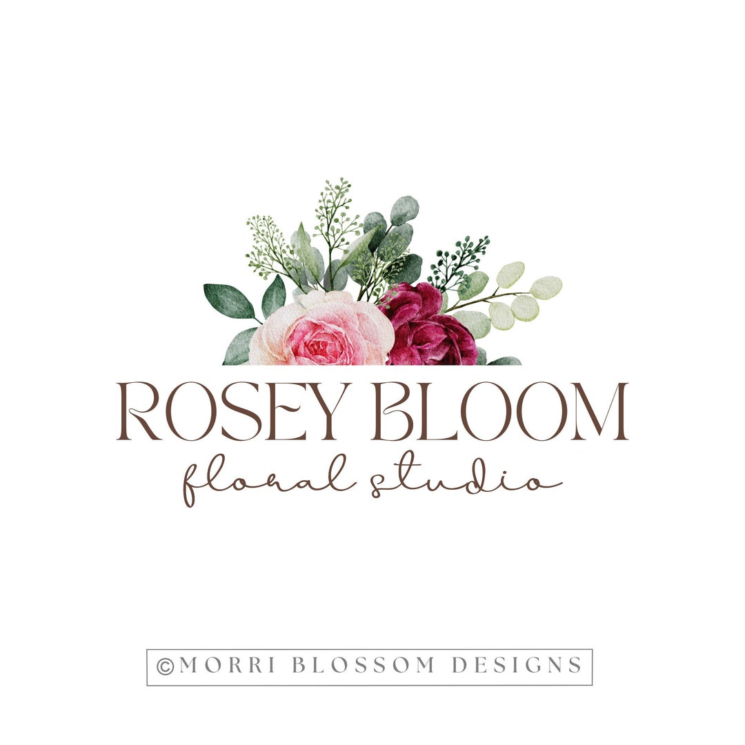 Premade Logo • Fall Floral Logo • Autumn Logo • Wildflower Logo • Boho ...